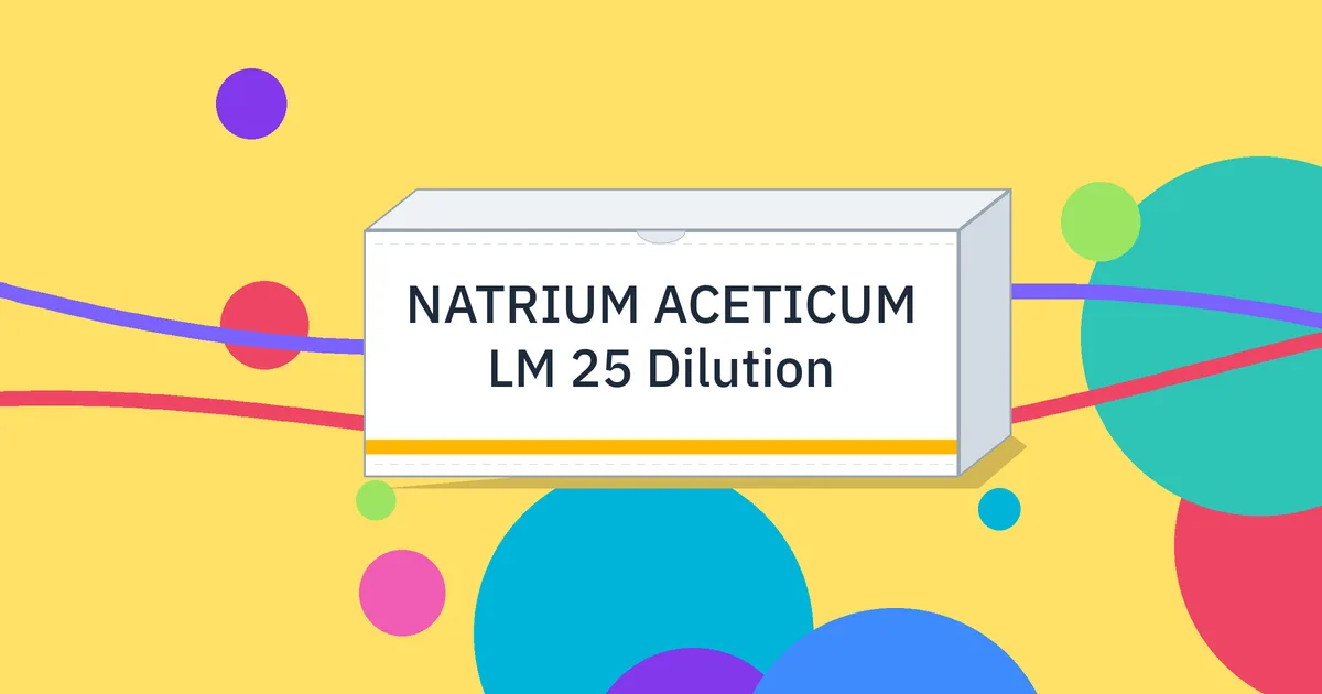 Symbolbild: Packung mit der Aufschrift NATRIUM ACETICUM LM 25 Dilution (PZN 12959096) – Verfügbarkeit und Bezug in Apotheken in Frankfurt am Main