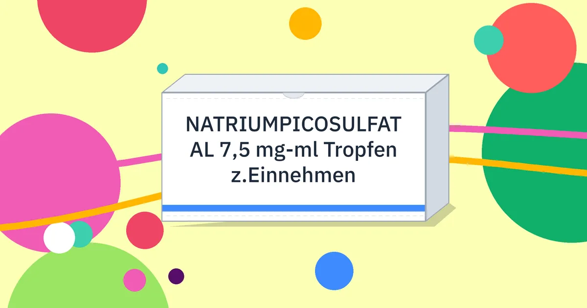 Symbolbild: Packung mit der Aufschrift NATRIUMPICOSULFAT AL 7,5 mg-ml Tropfen z.Einnehmen (PZN 18890750) – Verfügbarkeit und Bezug in Apotheken in Frankfurt am Main
