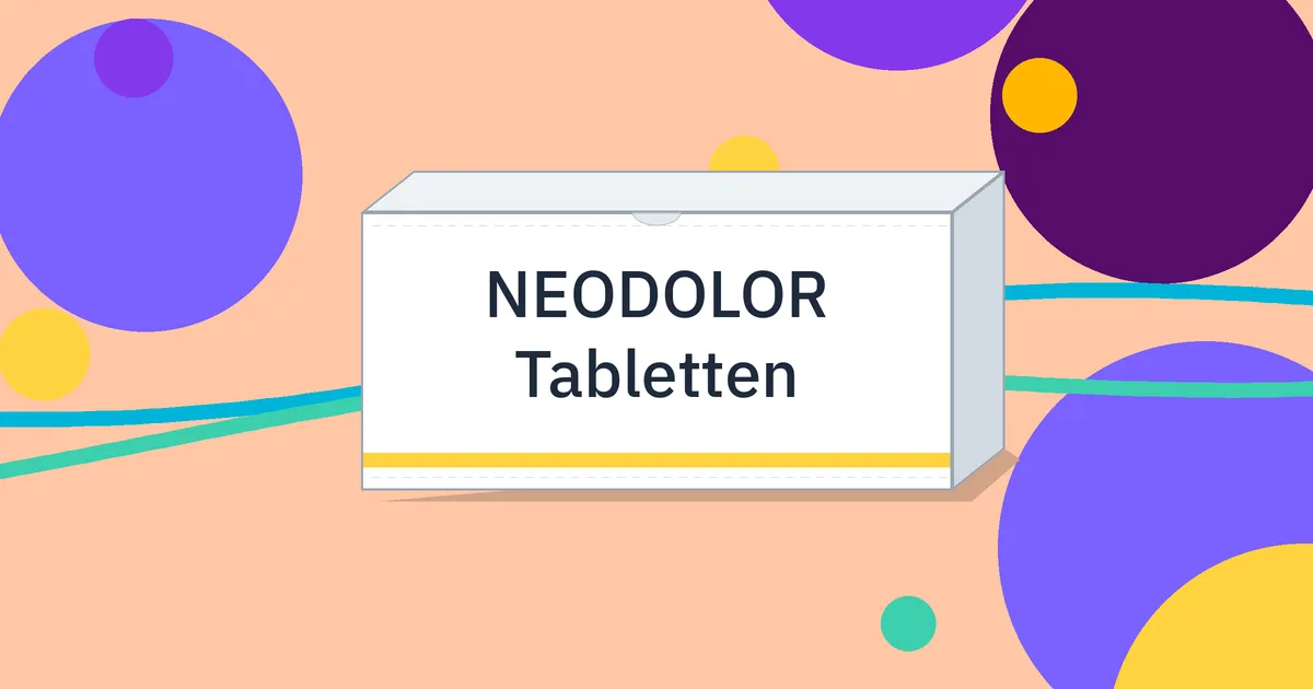Symbolbild: Packung mit der Aufschrift NEODOLOR Tabletten (PZN 12350515) – Verfügbarkeit und Bezug in Apotheken in Frankfurt am Main