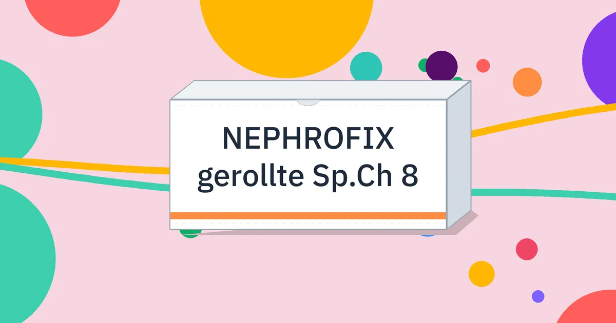 Symbolbild: Packung mit der Aufschrift NEPHROFIX gerollte Sp.Ch 8 (PZN 03201101) – Verfügbarkeit und Bezug in Apotheken in Frankfurt am Main