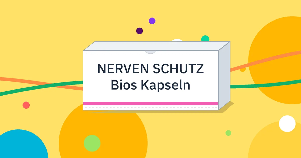 Symbolbild: Packung mit der Aufschrift NERVEN SCHUTZ Bios Kapseln (PZN 11075426) – Verfügbarkeit und Bezug in Apotheken in Frankfurt am Main