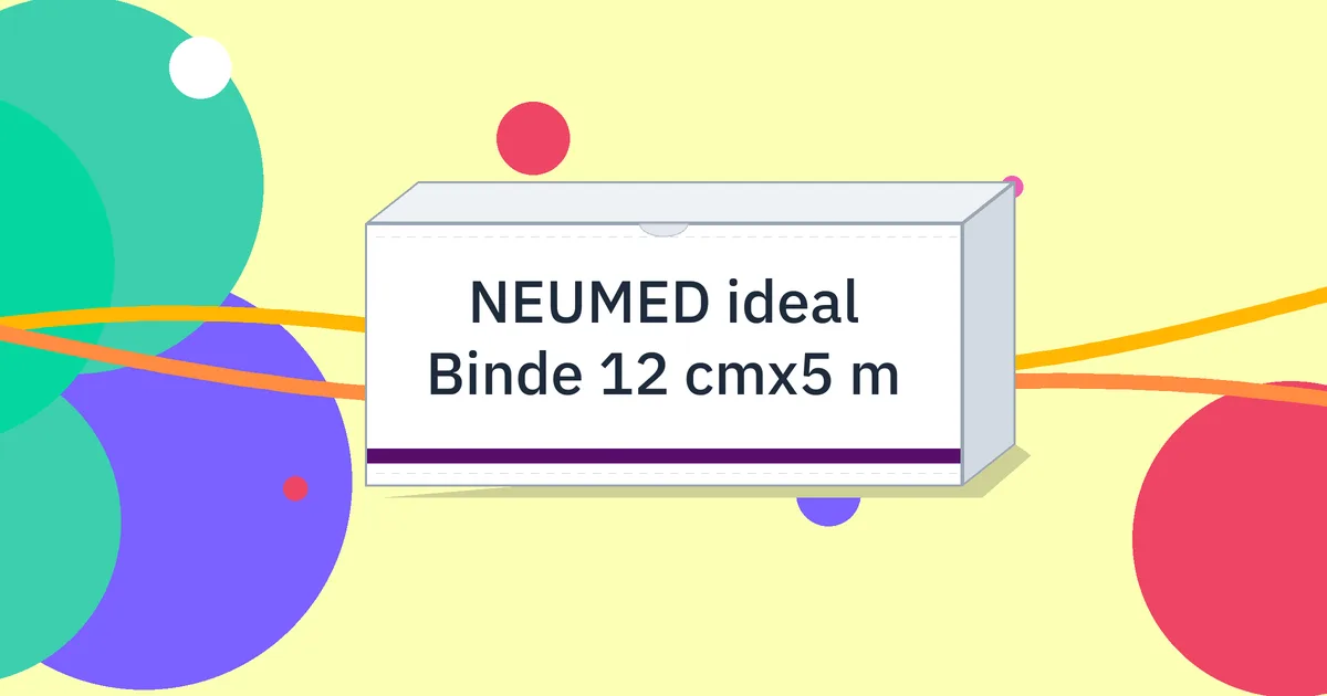 Symbolbild: Packung mit der Aufschrift NEUMED ideal Binde 12 cmx5 m (PZN 20398192) – Verfügbarkeit und Bezug in Apotheken in Frankfurt am Main