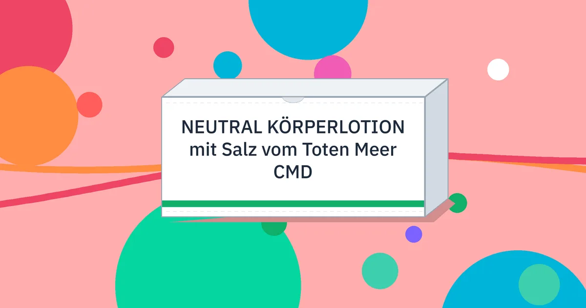 Symbolbild: Packung mit der Aufschrift NEUTRAL KÖRPERLOTION mit Salz vom Toten Meer CMD (PZN 10034632) – Verfügbarkeit und Bezug in Apotheken in Frankfurt am Main
