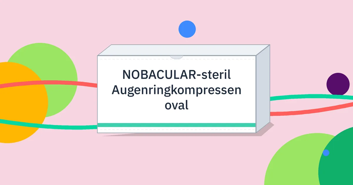 Symbolbild: Packung mit der Aufschrift NOBACULAR-steril Augenringkompressen oval (PZN 10553361) – Verfügbarkeit und Bezug in Apotheken in Frankfurt am Main