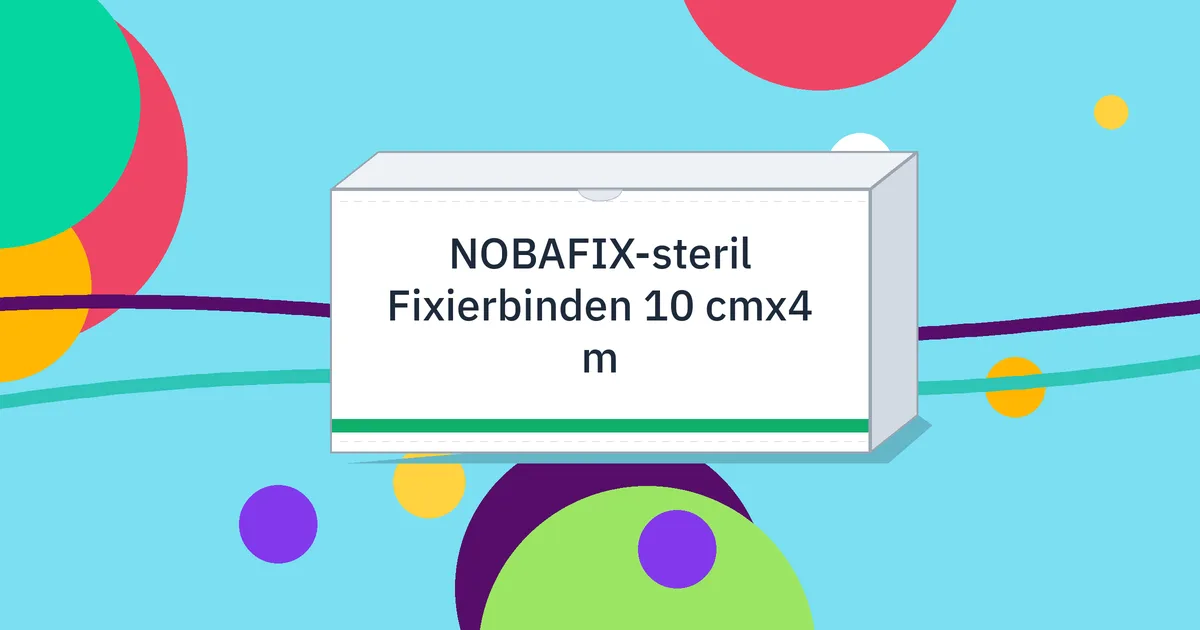 Symbolbild: Packung mit der Aufschrift NOBAFIX-steril Fixierbinden 10 cmx4 m (PZN 07127583) – Verfügbarkeit und Bezug in Apotheken in Frankfurt am Main