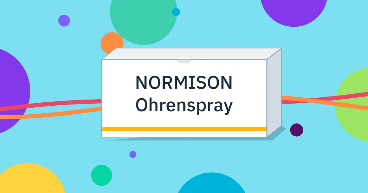 Symbolbild: Packung mit der Aufschrift NORMISON Ohrenspray (PZN 03675052) – Verfügbarkeit und Bezug in Apotheken in Frankfurt am Main