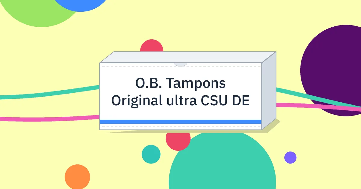 Symbolbild: Packung mit der Aufschrift O.B. Tampons Original ultra CSU DE (PZN 20609915) – Verfügbarkeit und Bezug in Apotheken in Frankfurt am Main
