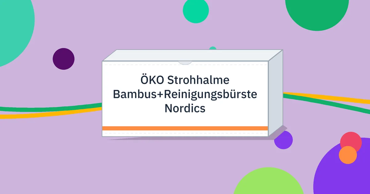 Symbolbild: Packung mit der Aufschrift ÖKO Strohhalme Bambus+Reinigungsbürste Nordics (PZN 16677093) – Verfügbarkeit und Bezug in Apotheken in Frankfurt am Main
