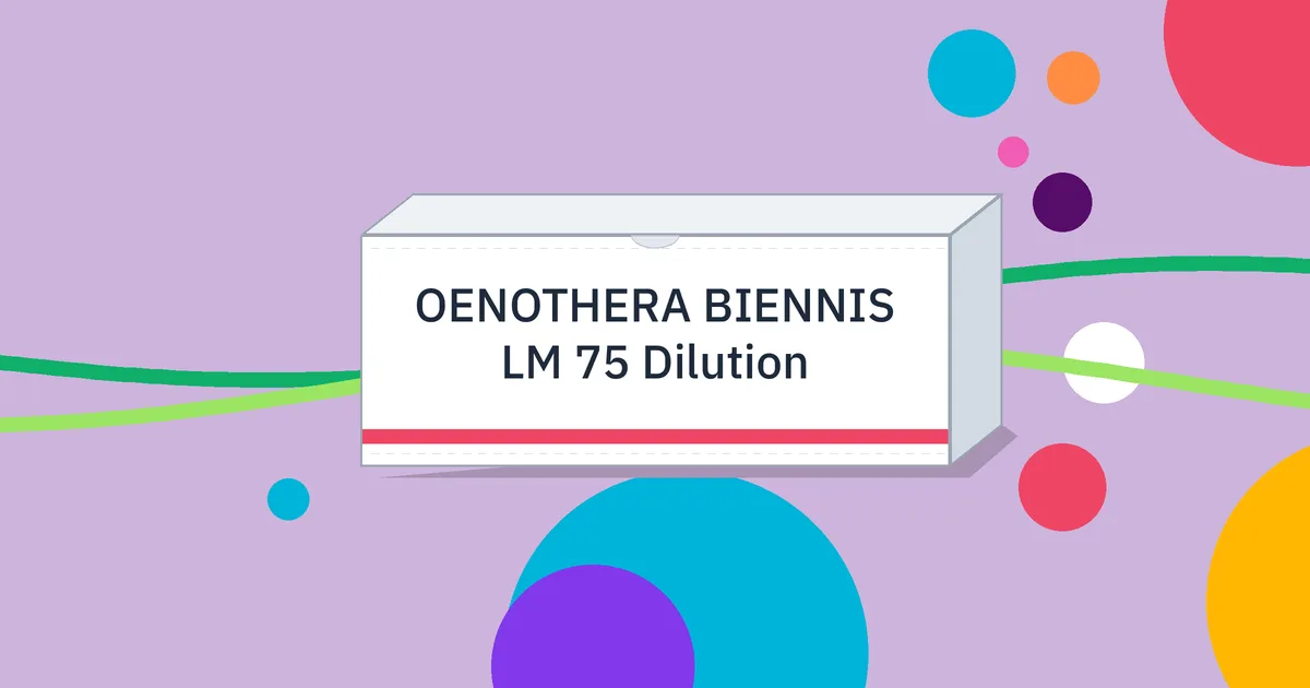 Symbolbild: Packung mit der Aufschrift OENOTHERA BIENNIS LM 75 Dilution (PZN 13623085) – Verfügbarkeit und Bezug in Apotheken in Frankfurt am Main