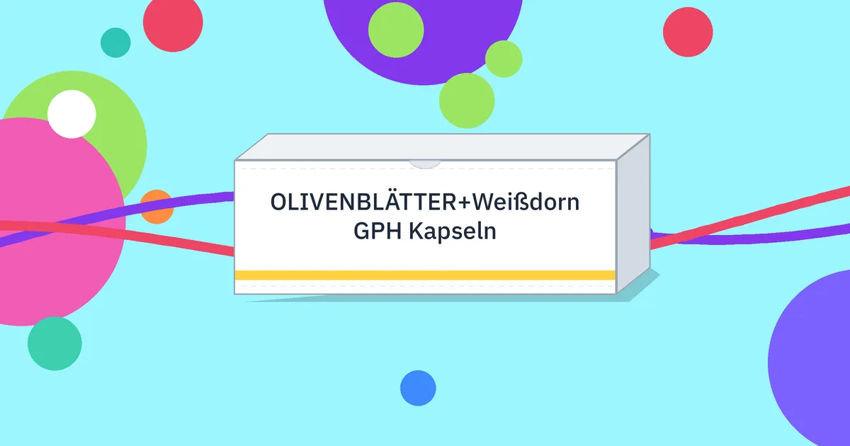 Symbolbild: Packung mit der Aufschrift OLIVENBLÄTTER+Weißdorn GPH Kapseln (PZN 00962093) – Verfügbarkeit und Bezug in Apotheken in Frankfurt am Main