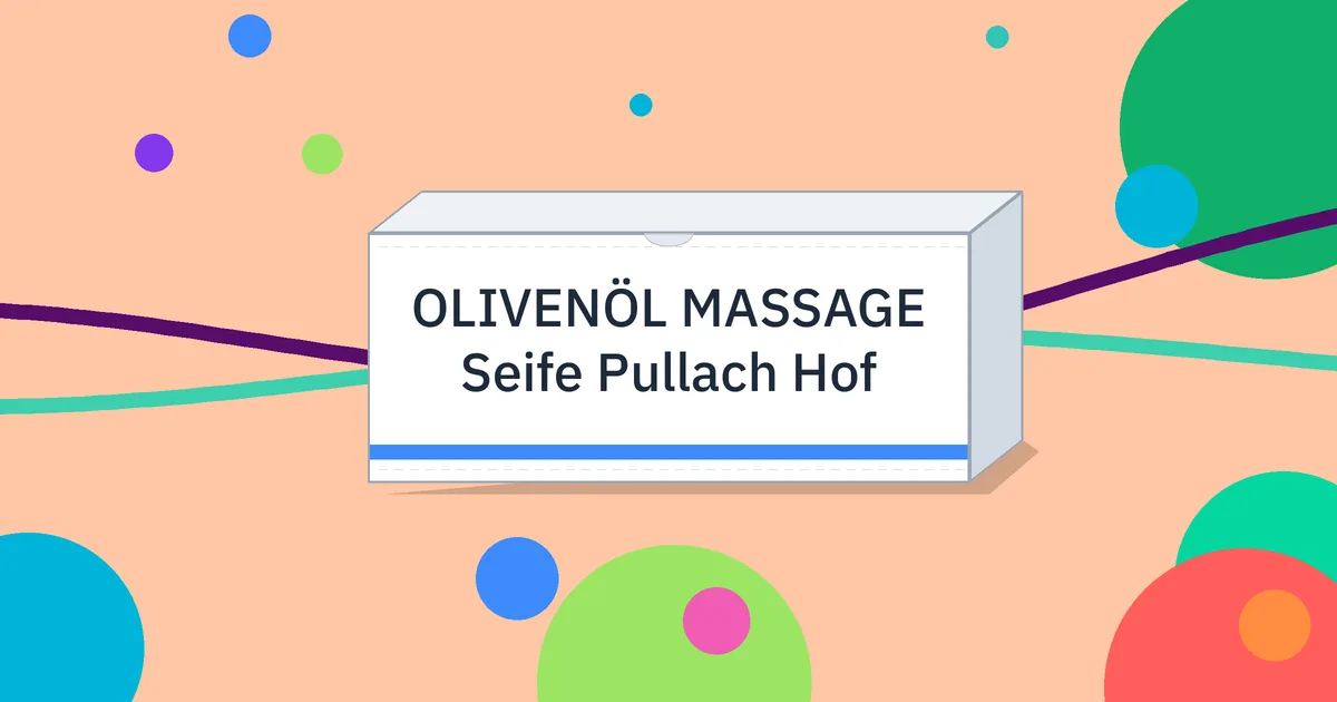 Symbolbild: Packung mit der Aufschrift OLIVENÖL MASSAGE Seife Pullach Hof (PZN 20421198) – Verfügbarkeit und Bezug in Apotheken in Frankfurt am Main