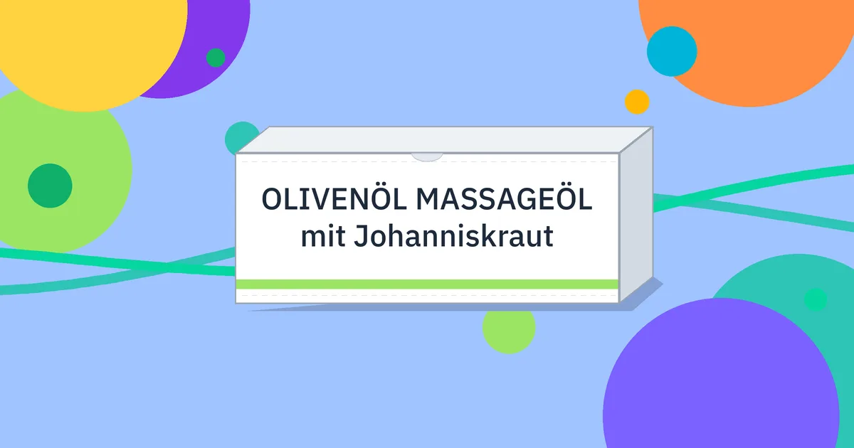 Symbolbild: Packung mit der Aufschrift OLIVENÖL MASSAGEÖL mit Johanniskraut (PZN 14263594) – Verfügbarkeit und Bezug in Apotheken in Frankfurt am Main