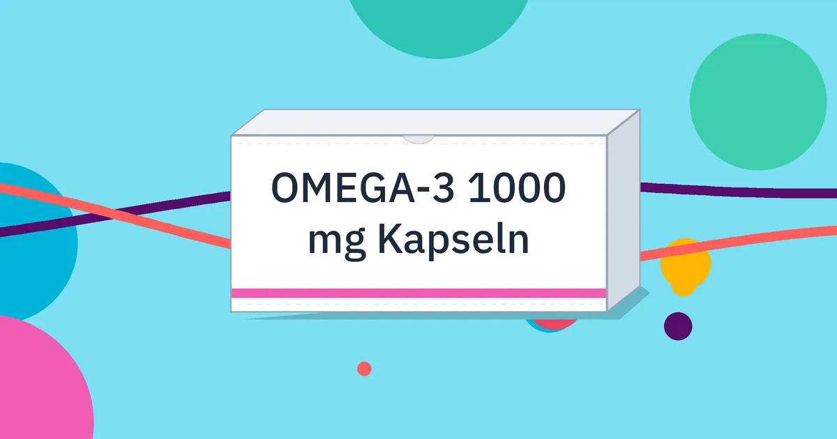 Symbolbild: Packung mit der Aufschrift OMEGA-3 1000 mg Kapseln (PZN 19058829) – Verfügbarkeit und Bezug in Apotheken in Frankfurt am Main