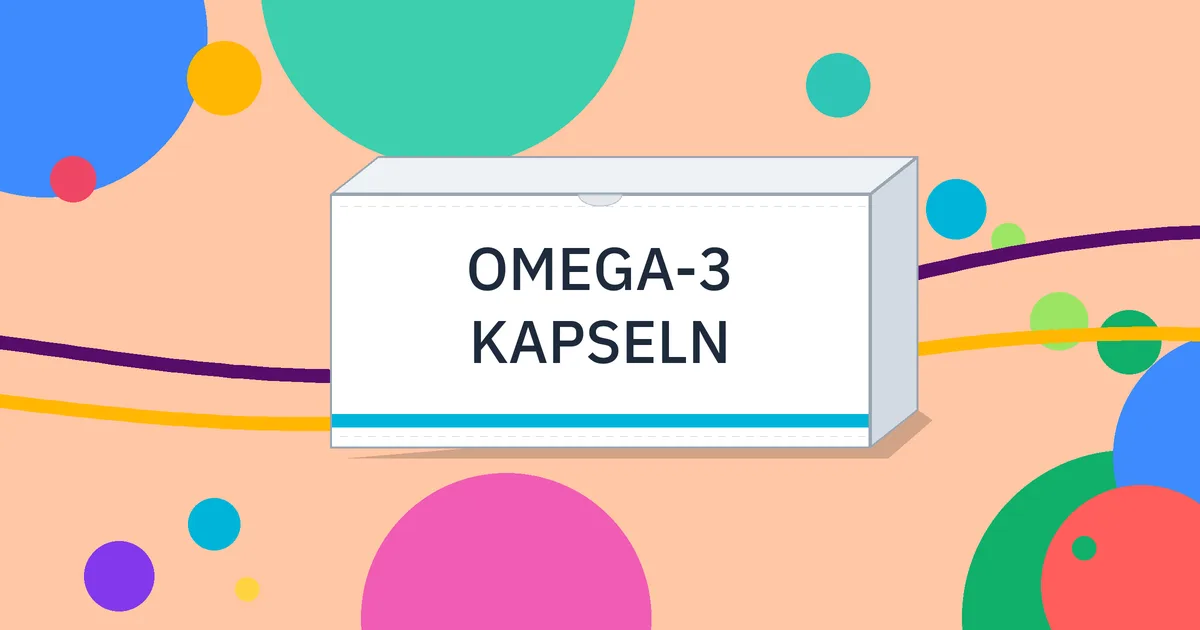 Symbolbild: Packung mit der Aufschrift OMEGA-3 KAPSELN (PZN 04111067) – Verfügbarkeit und Bezug in Apotheken in Frankfurt am Main