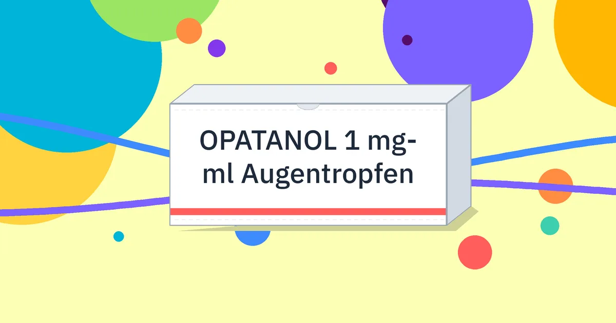 Symbolbild: Packung mit der Aufschrift OPATANOL 1 mg-ml Augentropfen (PZN 03289751) – Verfügbarkeit und Bezug in Apotheken in Frankfurt am Main