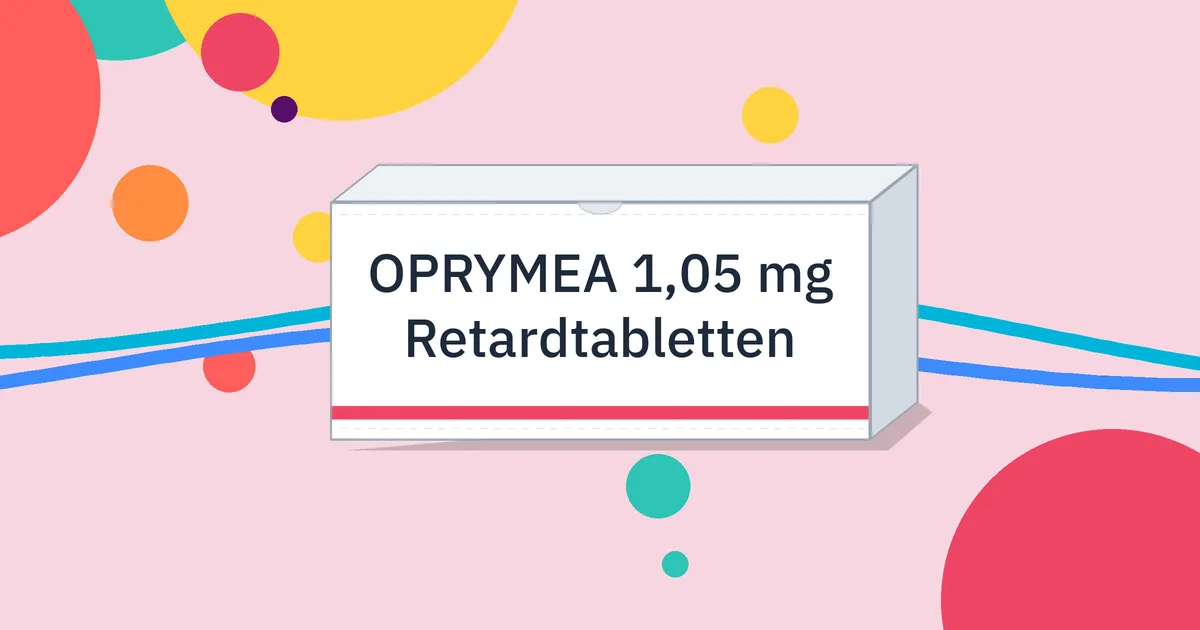 Symbolbild: Packung mit der Aufschrift OPRYMEA 1,05 mg Retardtabletten (PZN 01012063) – Verfügbarkeit und Bezug in Apotheken in Frankfurt am Main