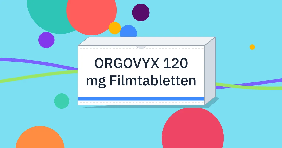 Symbolbild: Packung mit der Aufschrift ORGOVYX 120 mg Filmtabletten (PZN 19236366) – Verfügbarkeit und Bezug in Apotheken in Frankfurt am Main