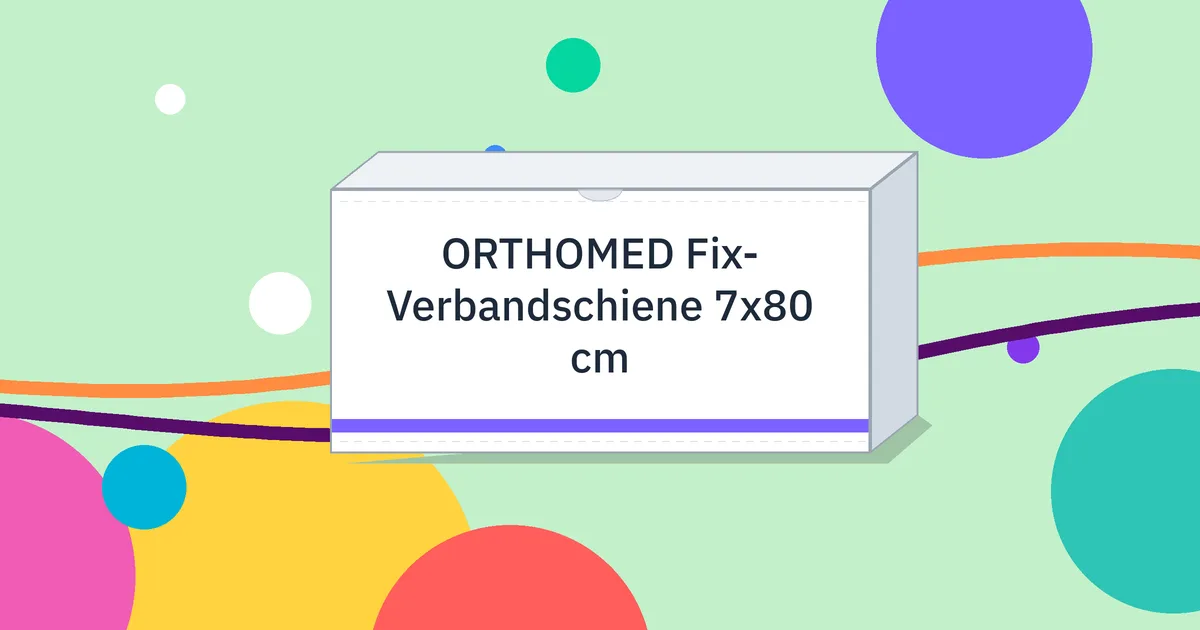Symbolbild: Packung mit der Aufschrift ORTHOMED Fix-Verbandschiene 7x80 cm (PZN 11516971) – Verfügbarkeit und Bezug in Apotheken in Frankfurt am Main