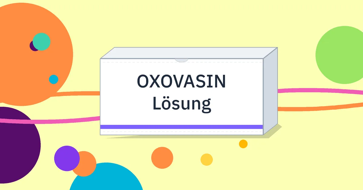 Symbolbild: Packung mit der Aufschrift OXOVASIN Lösung (PZN 00717063) – Verfügbarkeit und Bezug in Apotheken in Frankfurt am Main