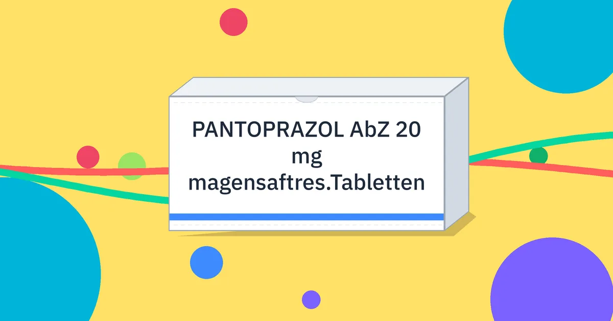 Symbolbild: Packung mit der Aufschrift PANTOPRAZOL AbZ 20 mg magensaftres.Tabletten (PZN 01841776) – Verfügbarkeit und Bezug in Apotheken in Frankfurt am Main