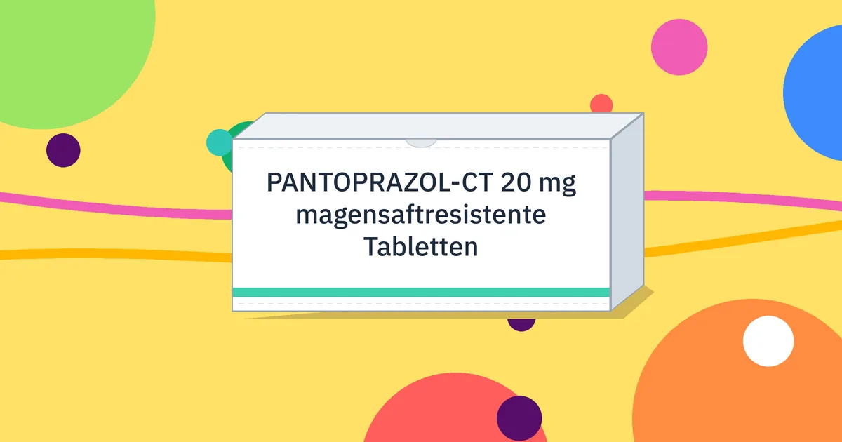 Symbolbild: Packung mit der Aufschrift PANTOPRAZOL-CT 20 mg magensaftresistente Tabletten (PZN 01836232) – Verfügbarkeit und Bezug in Apotheken in Frankfurt am Main