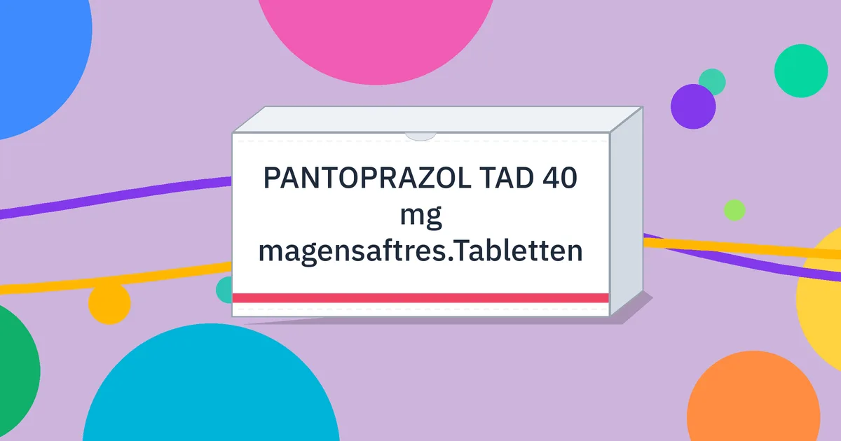 Symbolbild: Packung mit der Aufschrift PANTOPRAZOL TAD 40 mg magensaftres.Tabletten (PZN 07362953) – Verfügbarkeit und Bezug in Apotheken in Frankfurt am Main