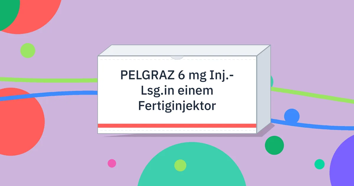 Symbolbild: Packung mit der Aufschrift PELGRAZ 6 mg Inj.-Lsg.in einem Fertiginjektor (PZN 17823421) – Verfügbarkeit und Bezug in Apotheken in Frankfurt am Main