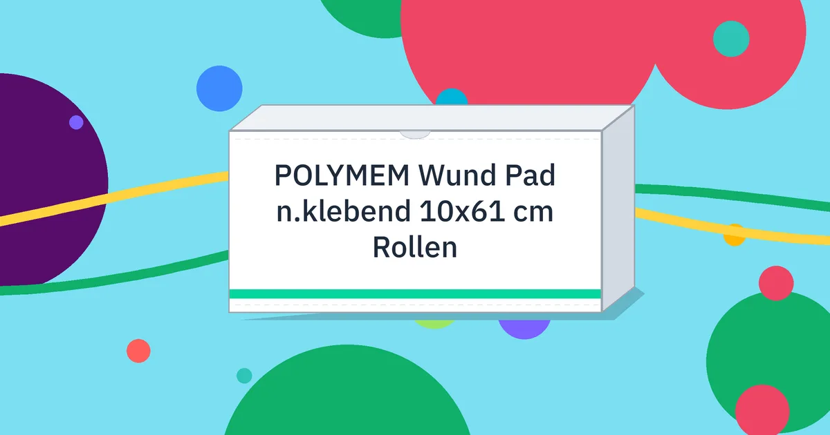 Symbolbild: Packung mit der Aufschrift POLYMEM Wund Pad n.klebend 10x61 cm Rollen (PZN 00045416) – Verfügbarkeit und Bezug in Apotheken in Frankfurt am Main