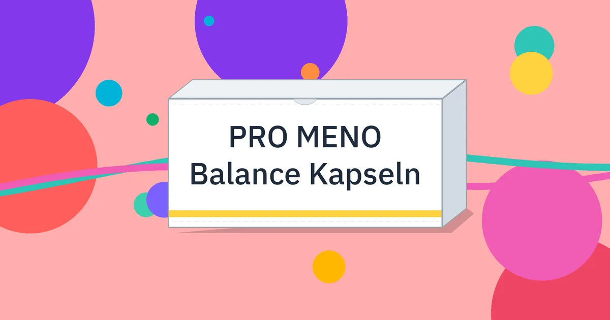 Symbolbild: Packung mit der Aufschrift PRO MENO Balance Kapseln (PZN 19776401) – Verfügbarkeit und Bezug in Apotheken in Frankfurt am Main
