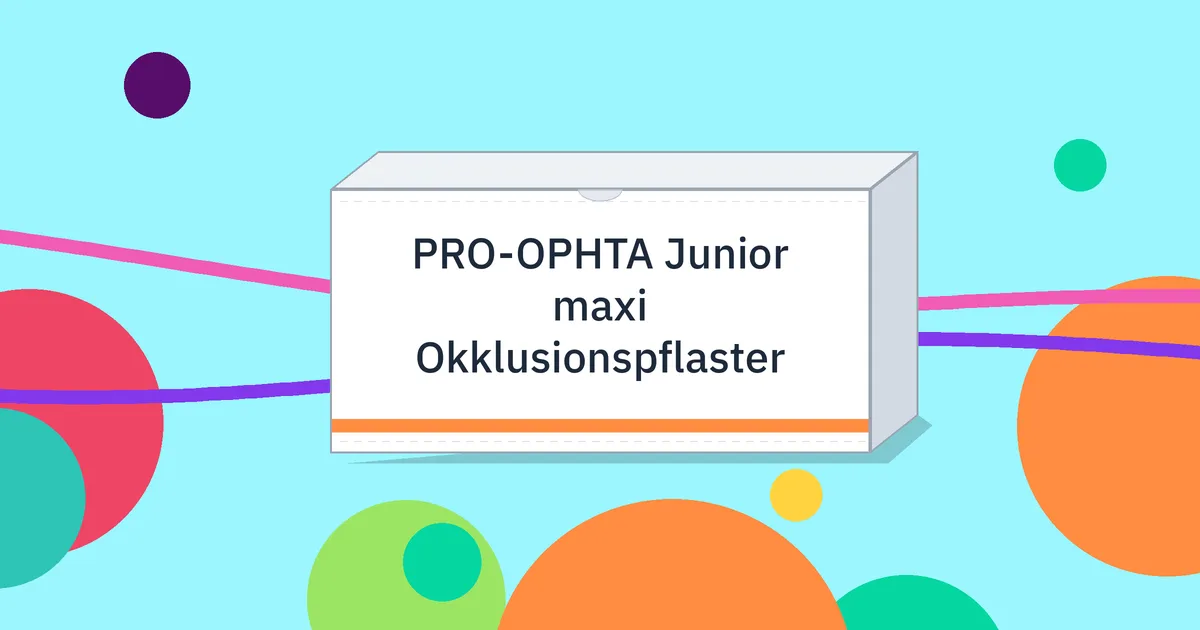 Symbolbild: Packung mit der Aufschrift PRO-OPHTA Junior maxi Okklusionspflaster (PZN 12586229) – Verfügbarkeit und Bezug in Apotheken in Frankfurt am Main
