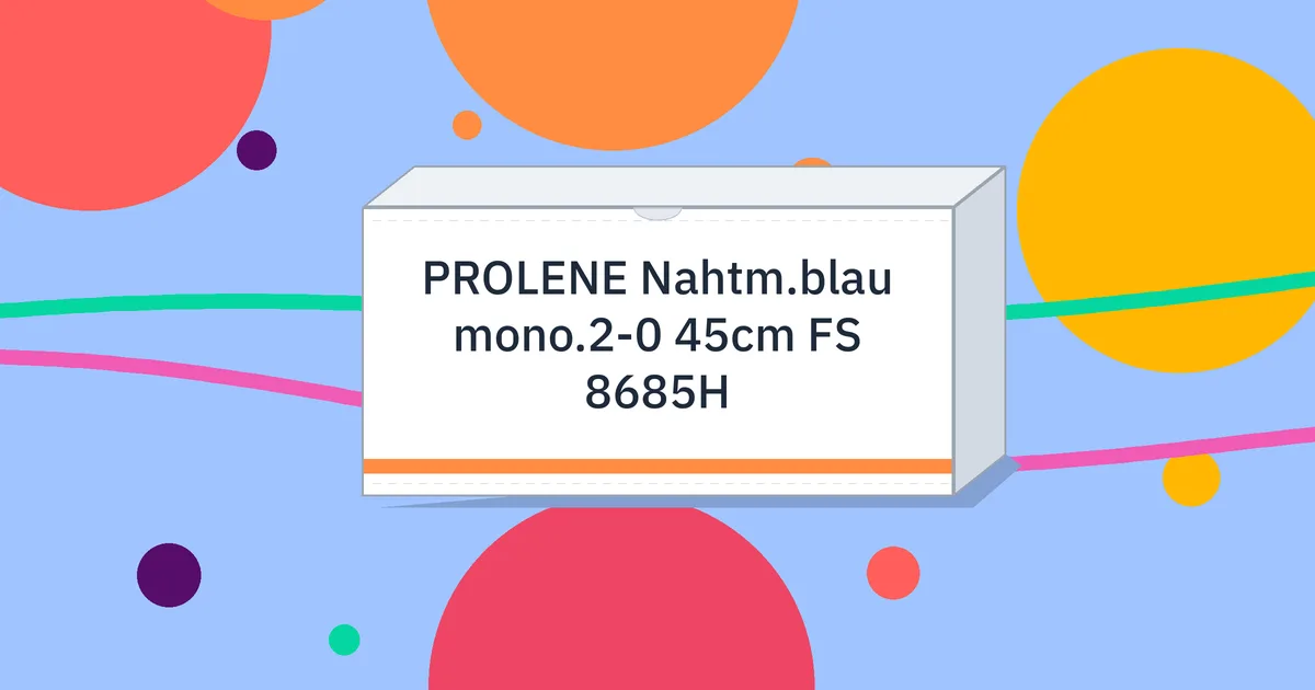 Symbolbild: Packung mit der Aufschrift PROLENE Nahtm.blau mono.2-0 45cm FS 8685H (PZN 16812881) – Verfügbarkeit und Bezug in Apotheken in Frankfurt am Main