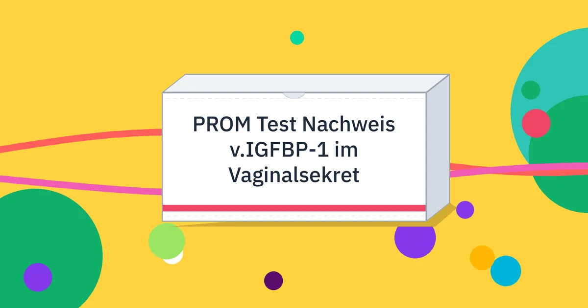 Symbolbild: Packung mit der Aufschrift PROM Test Nachweis v.IGFBP-1 im Vaginalsekret (PZN 13970409) – Verfügbarkeit und Bezug in Apotheken in Frankfurt am Main