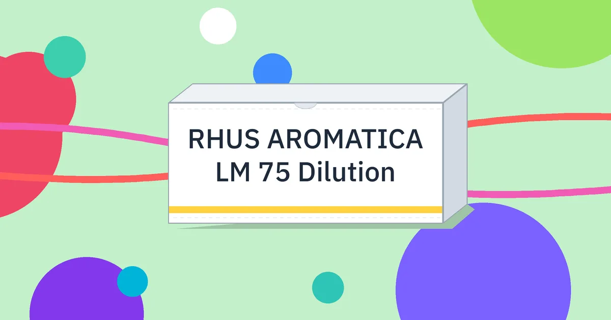 Symbolbild: Packung mit der Aufschrift RHUS AROMATICA LM 75 Dilution (PZN 13052085) – Verfügbarkeit und Bezug in Apotheken in Frankfurt am Main