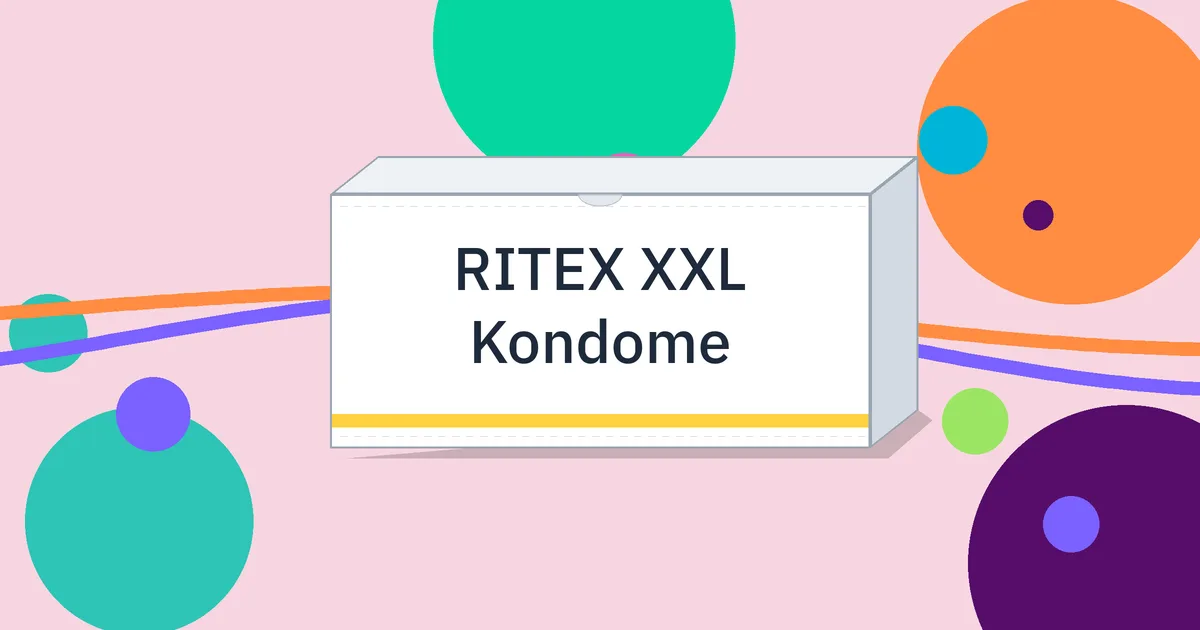 Symbolbild: Packung mit der Aufschrift RITEX XXL Kondome (PZN 19277307) – Verfügbarkeit und Bezug in Apotheken in Frankfurt am Main