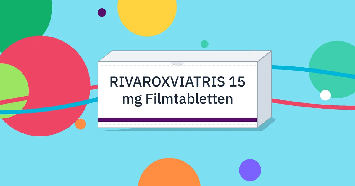 Symbolbild: Packung mit der Aufschrift RIVAROXVIATRIS 15 mg Filmtabletten (PZN 20088072) – Verfügbarkeit und Bezug in Apotheken in Frankfurt am Main