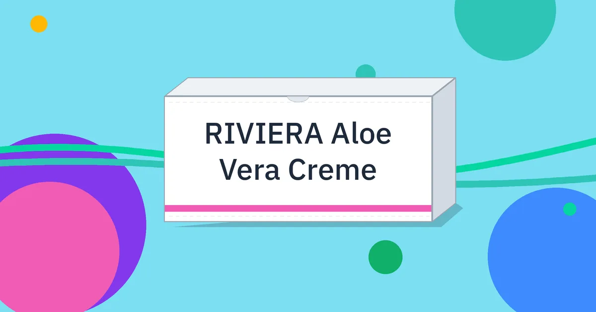 Symbolbild: Packung mit der Aufschrift RIVIERA Aloe Vera Creme (PZN 19303329) – Verfügbarkeit und Bezug in Apotheken in Frankfurt am Main