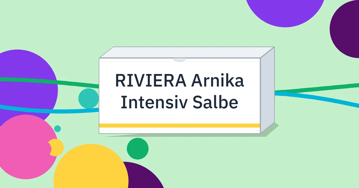 Symbolbild: Packung mit der Aufschrift RIVIERA Arnika Intensiv Salbe (PZN 19302979) – Verfügbarkeit und Bezug in Apotheken in Frankfurt am Main