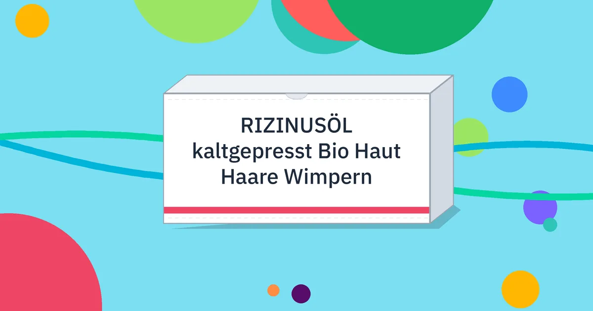 Symbolbild: Packung mit der Aufschrift RIZINUSÖL kaltgepresst Bio Haut Haare Wimpern (PZN 19753185) – Verfügbarkeit und Bezug in Apotheken in Frankfurt am Main