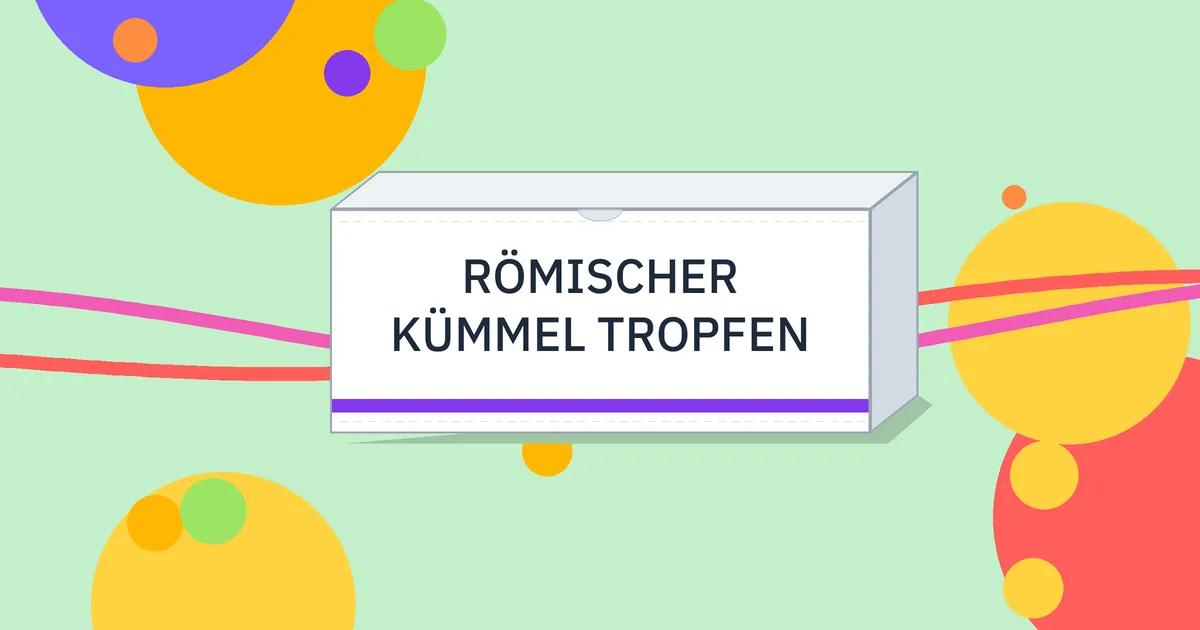 Symbolbild: Packung mit der Aufschrift RÖMISCHER KÜMMEL TROPFEN (PZN 14283438) – Verfügbarkeit und Bezug in Apotheken in Frankfurt am Main