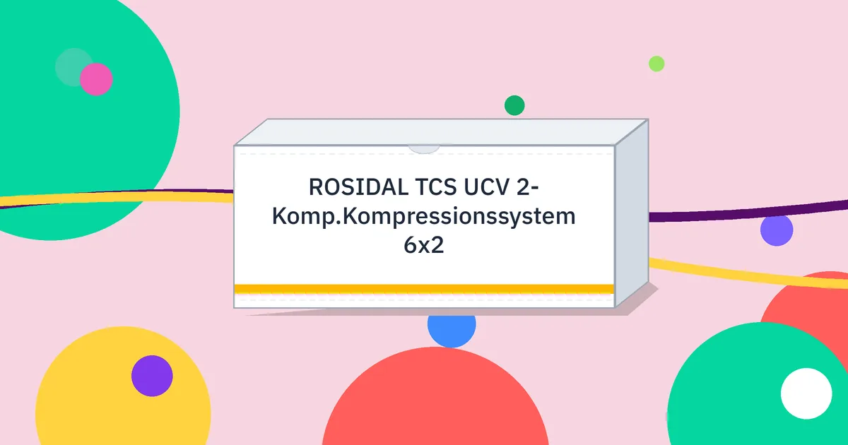 Symbolbild: Packung mit der Aufschrift ROSIDAL TCS UCV 2-Komp.Kompressionssystem 6x2 (PZN 20141381) – Verfügbarkeit und Bezug in Apotheken in Frankfurt am Main