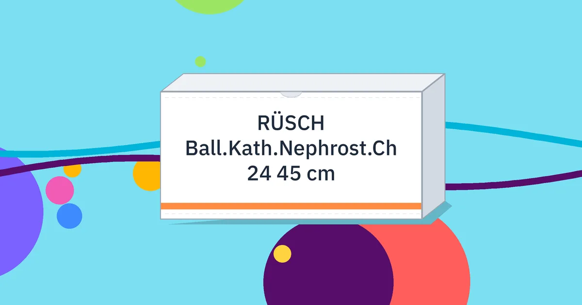 Symbolbild: Packung mit der Aufschrift RÜSCH Ball.Kath.Nephrost.Ch 24 45 cm (PZN 03338952) – Verfügbarkeit und Bezug in Apotheken in Frankfurt am Main