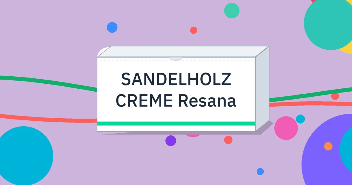 Symbolbild: Packung mit der Aufschrift SANDELHOLZ CREME Resana (PZN 11017469) – Verfügbarkeit und Bezug in Apotheken in Frankfurt am Main