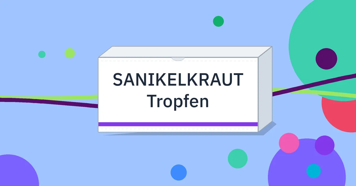 Symbolbild: Packung mit der Aufschrift SANIKELKRAUT Tropfen (PZN 11602742) – Verfügbarkeit und Bezug in Apotheken in Frankfurt am Main