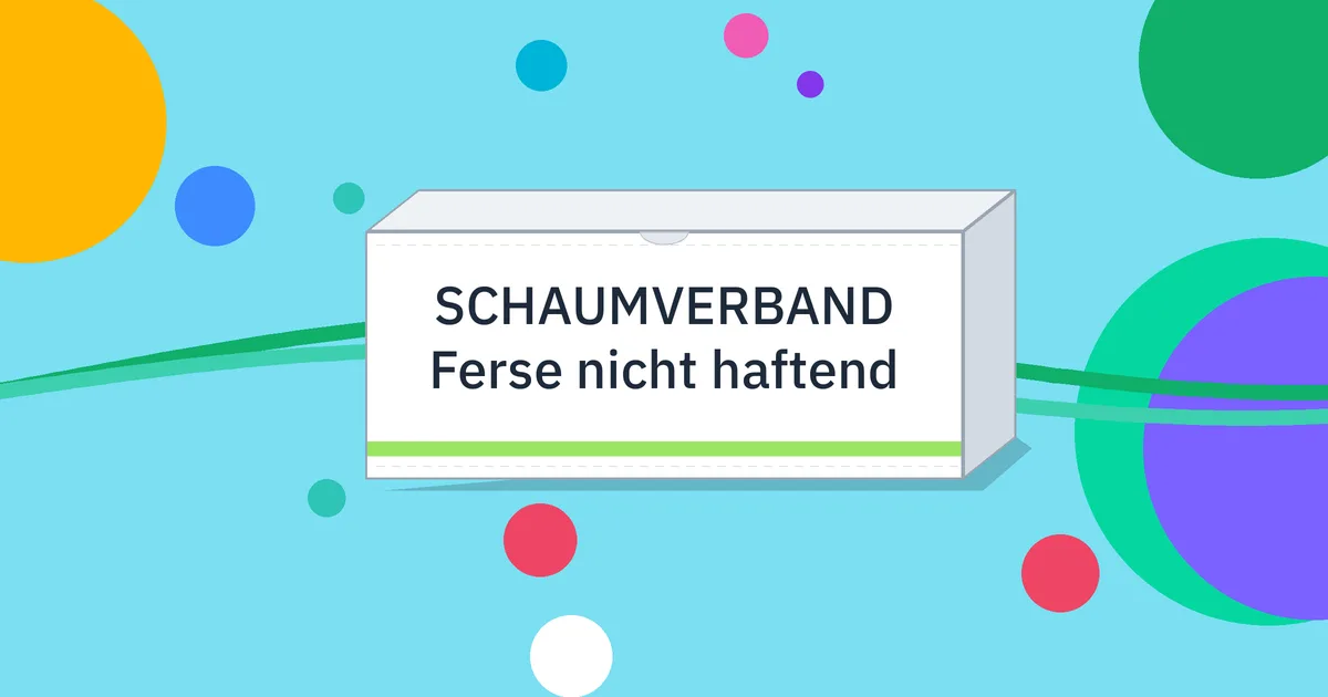 Symbolbild: Packung mit der Aufschrift SCHAUMVERBAND Ferse nicht haftend (PZN 17833678) – Verfügbarkeit und Bezug in Apotheken in Frankfurt am Main