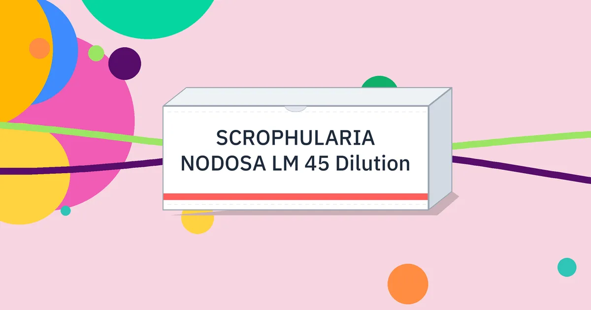 Symbolbild: Packung mit der Aufschrift SCROPHULARIA NODOSA LM 45 Dilution (PZN 13184697) – Verfügbarkeit und Bezug in Apotheken in Frankfurt am Main