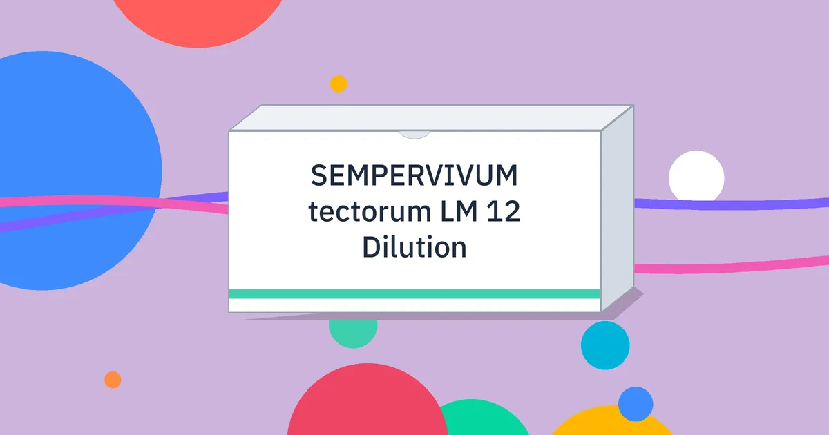 Symbolbild: Packung mit der Aufschrift SEMPERVIVUM tectorum LM 12 Dilution (PZN 13186199) – Verfügbarkeit und Bezug in Apotheken in Frankfurt am Main