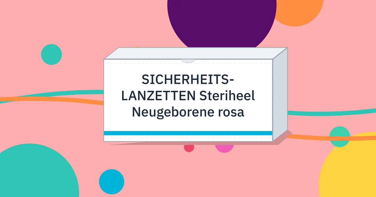 Symbolbild: Packung mit der Aufschrift SICHERHEITS-LANZETTEN Steriheel Neugeborene rosa (PZN 13231020) – Verfügbarkeit und Bezug in Apotheken in Frankfurt am Main