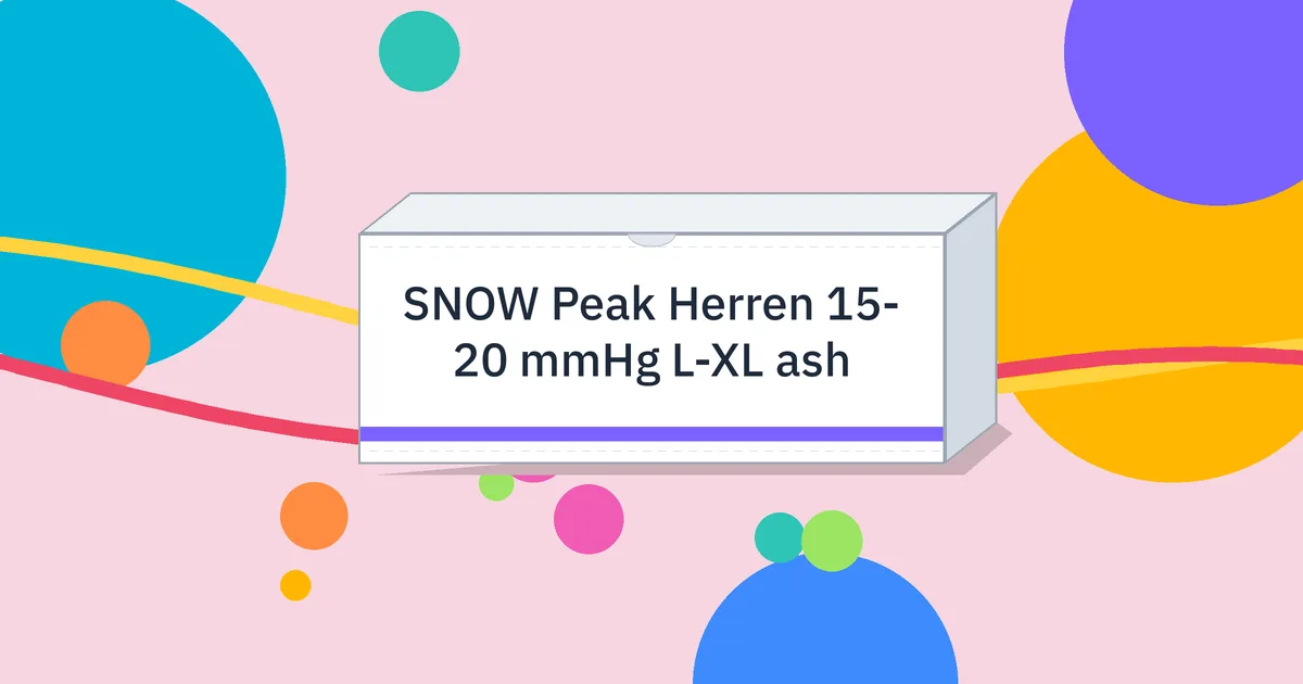 Symbolbild: Packung mit der Aufschrift SNOW Peak Herren 15-20 mmHg L-XL ash (PZN 20112818) – Verfügbarkeit und Bezug in Apotheken in Frankfurt am Main