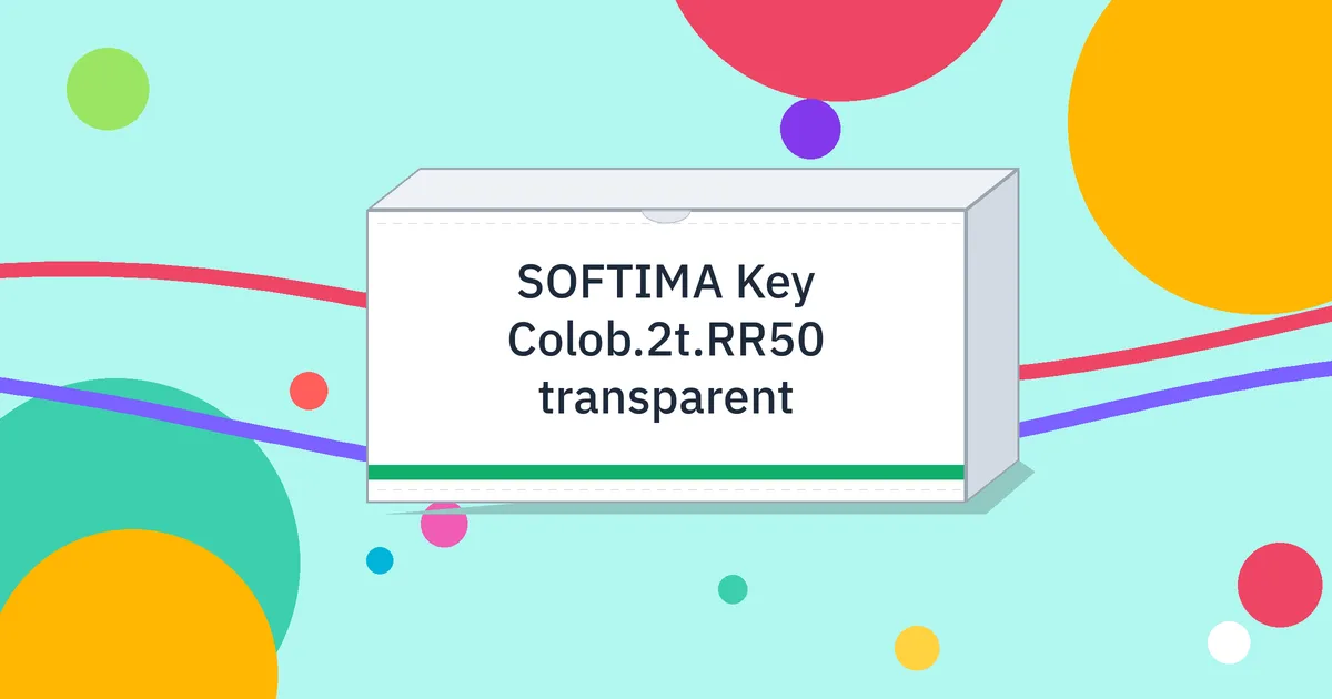 Symbolbild: Packung mit der Aufschrift SOFTIMA Key Colob.2t.RR50 transparent (PZN 00993277) – Verfügbarkeit und Bezug in Apotheken in Frankfurt am Main