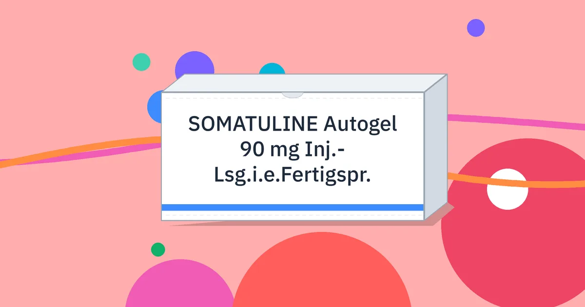 Symbolbild: Packung mit der Aufschrift SOMATULINE Autogel 90 mg Inj.-Lsg.i.e.Fertigspr. (PZN 19491644) – Verfügbarkeit und Bezug in Apotheken in Frankfurt am Main